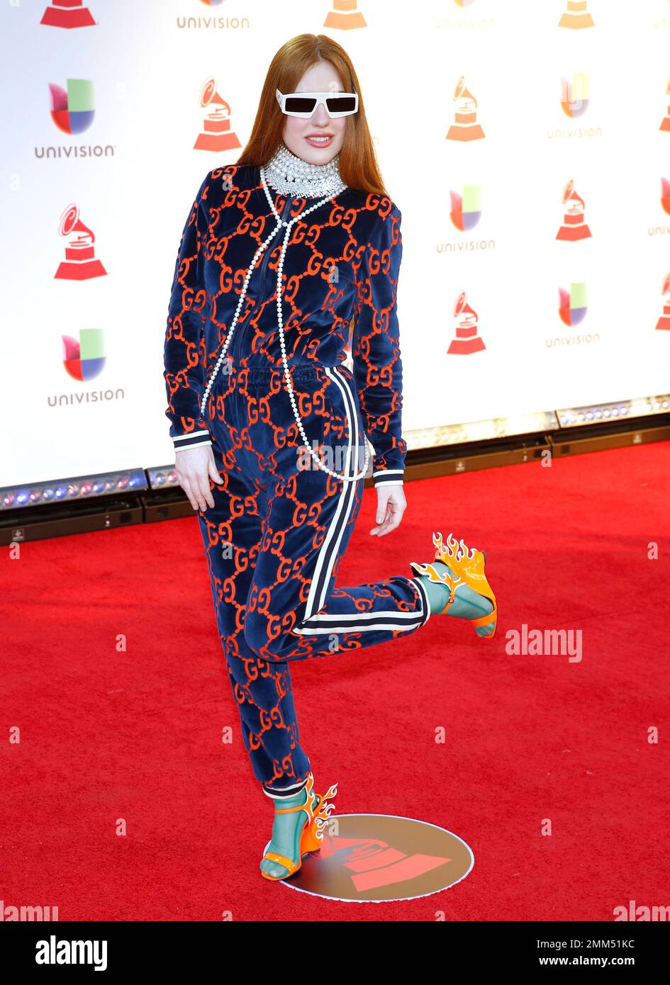 Victoria Kuhne arrives at the Latin Grammy Awards on Thursday, Nov. 15 ...