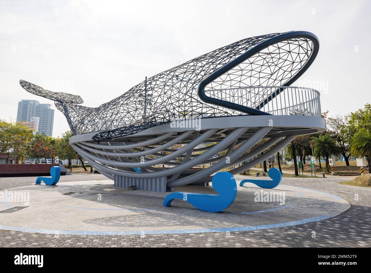 Whale shape art in the Anping Fisherman's Wharf at Tainan, Taiwan Stock ...