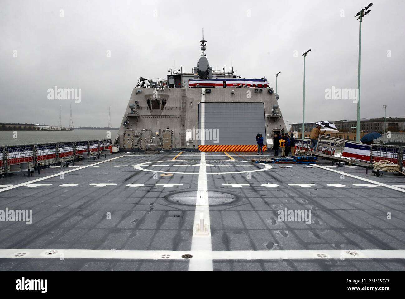 The aft deck of the future USS Sioux City is seen during a press tour ...