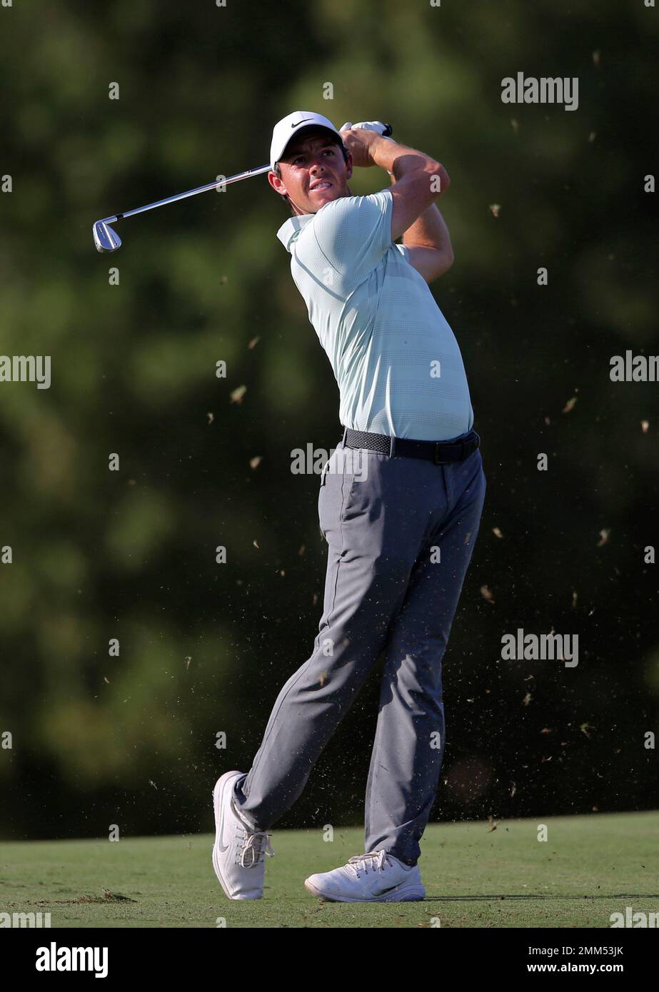 Rory McIlroy from Northern Ireland plays a shot on the 16th hole during ...