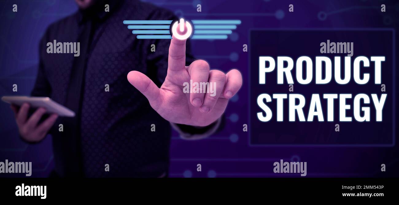 Text caption presenting Product Strategy. Business showcase long term ... Text caption presenting Product Strategy. Business showcase long term ...