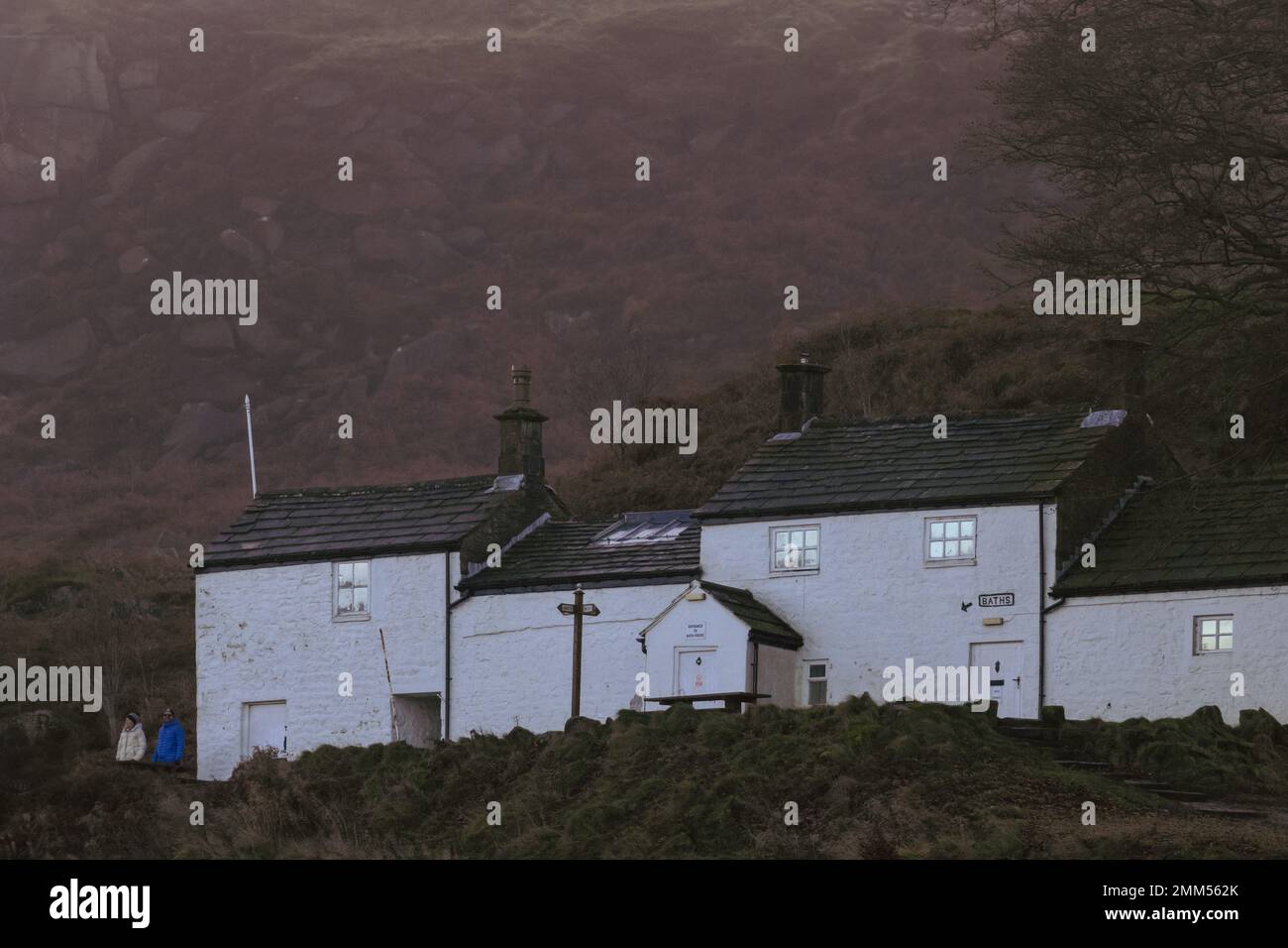 White Wells spa cottage on the side of Ilkley Moor on an atmospheric ...