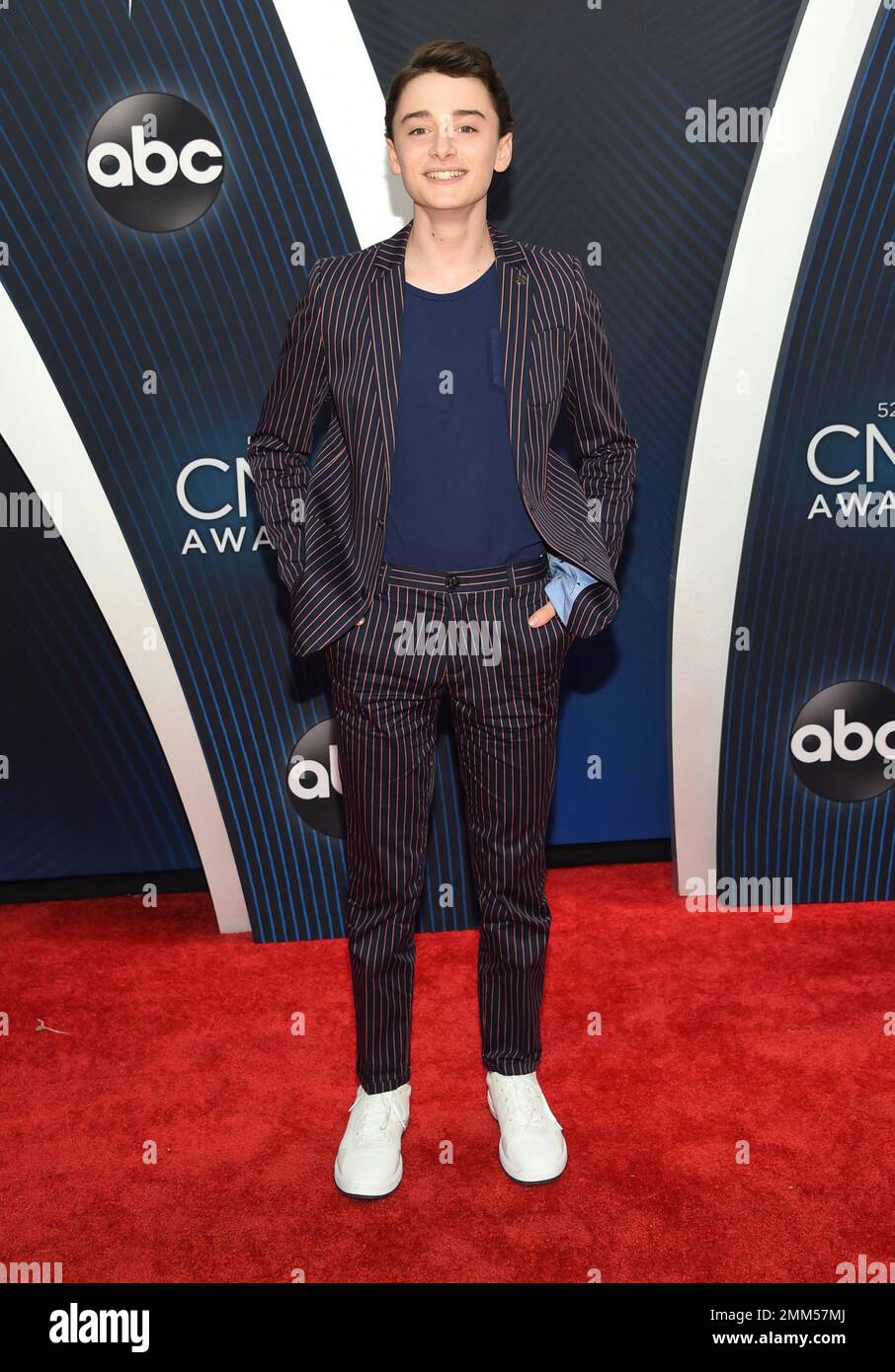 Noah Schnapp arrives at the 52nd annual CMA Awards at Bridgestone Arena ...
