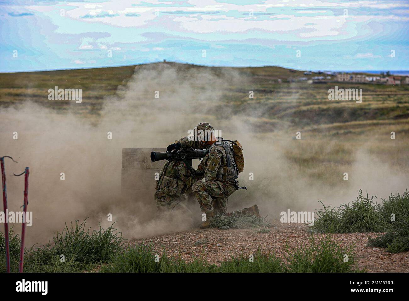 2nd Stryker Brigade Combat Team infantry Soldiers shot a M3 Carl Gustav ...