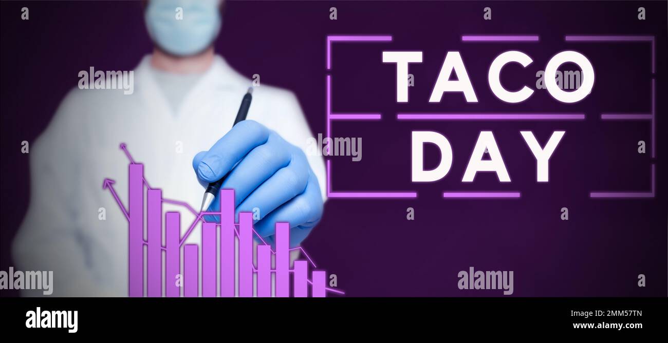 Writing displaying text Taco Day. Internet Concept celebratory day that ...