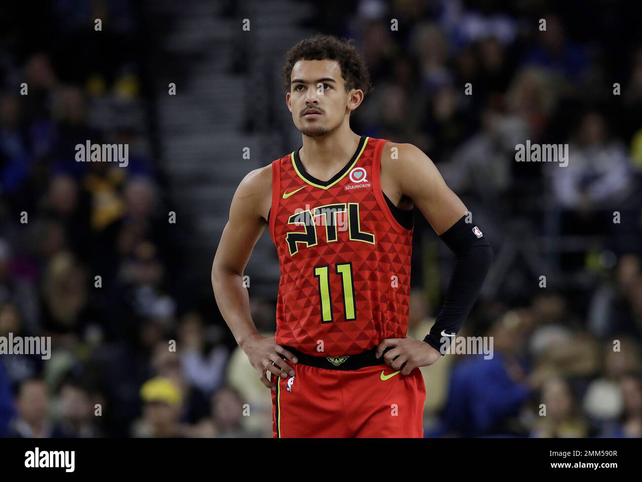 Atlanta Hawks guard Trae Young (11) against the Golden State Warriors ...