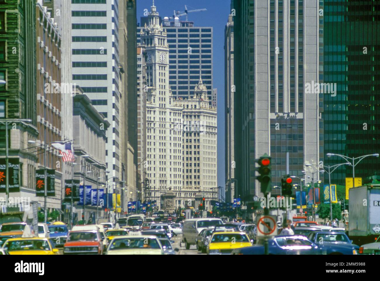 1988 HISTORICAL SOUTH MICHIGAN AVENUE CHICAGO ILLINOIS USA Stock Photo ...
