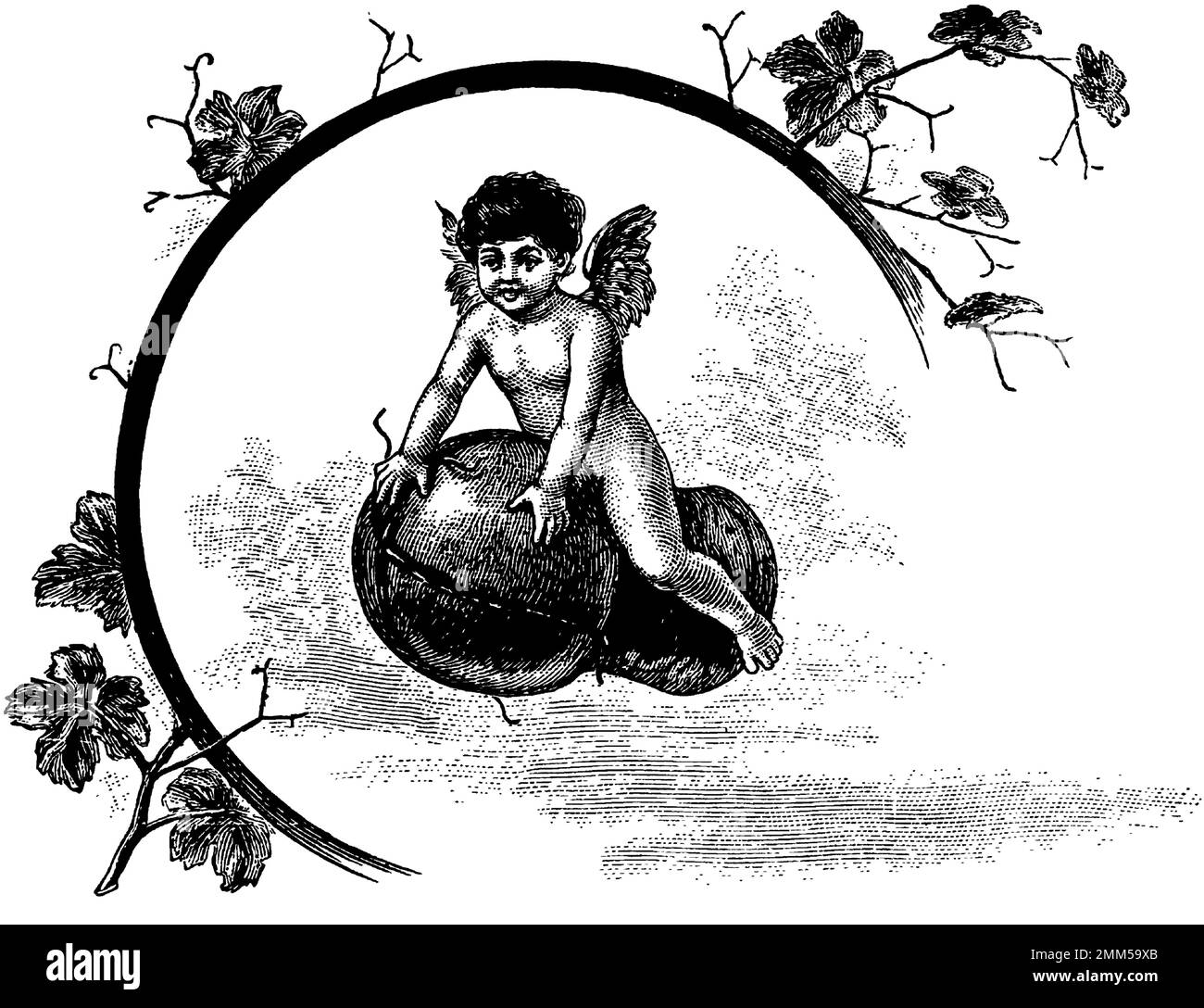 Victorian engraving cherub hi-res stock photography and images - Alamy