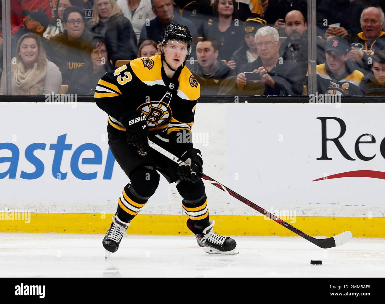 Boston Bruins' Danton Heinen during an NHL hockey game against the ...