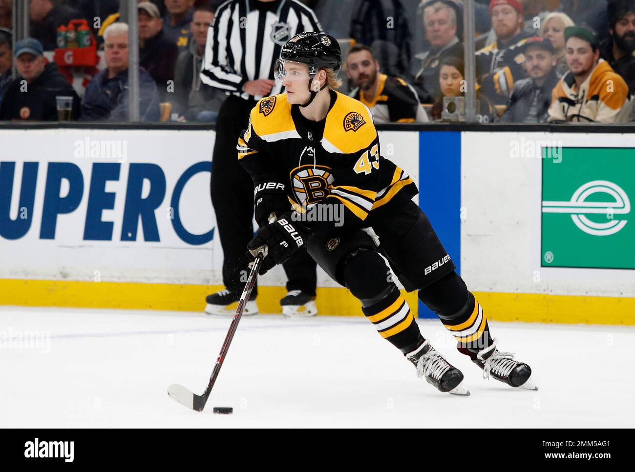 Boston Bruins' Danton Heinen during an NHL hockey game against the ...