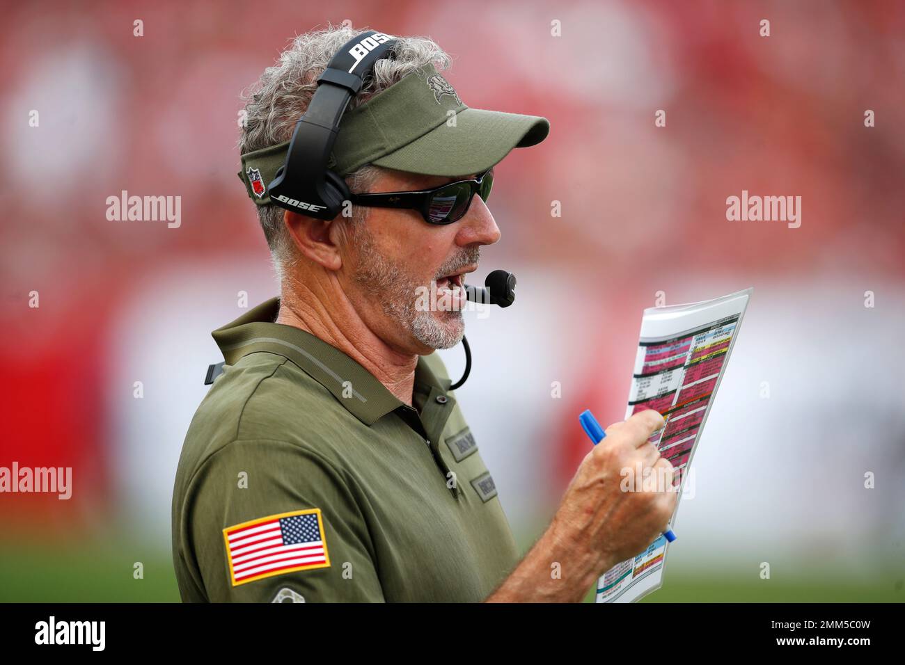 Tampa Bay Buccaneers head coach Dirk Koetter watches his team play an ...