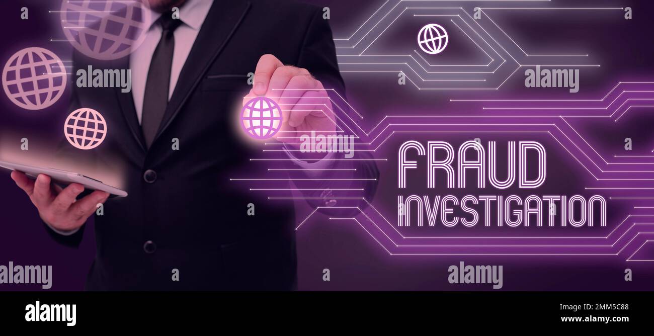 Text caption presenting Fraud Investigation. Word Written on process of ... Text caption presenting Fraud Investigation. Word Written on process of ...