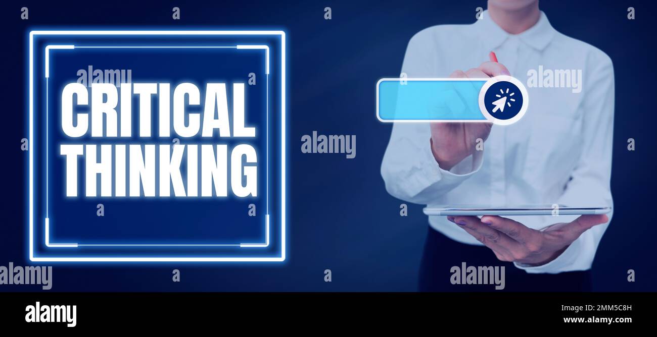 Text sign showing Critical Thinking. Business showcase sequence of ...