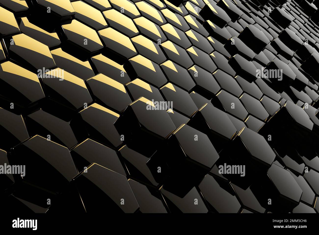 Abstract black hexagon background 3d rendering Stock Photo - Alamy