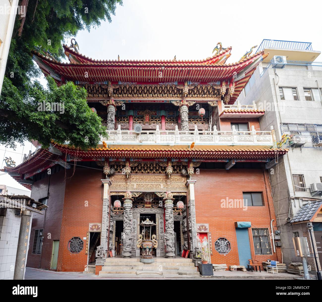 Tainan, JAN 5 2023 - Daytime view of a drug temple in Shennong Street ...