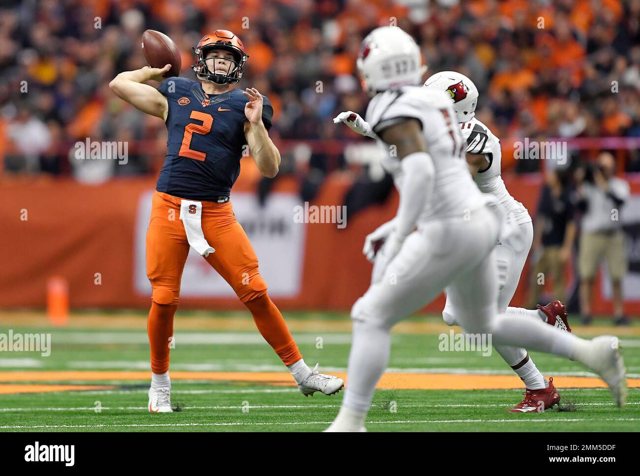 Syracuse quarterback Eric Dungey throws a pass during the first half of ...