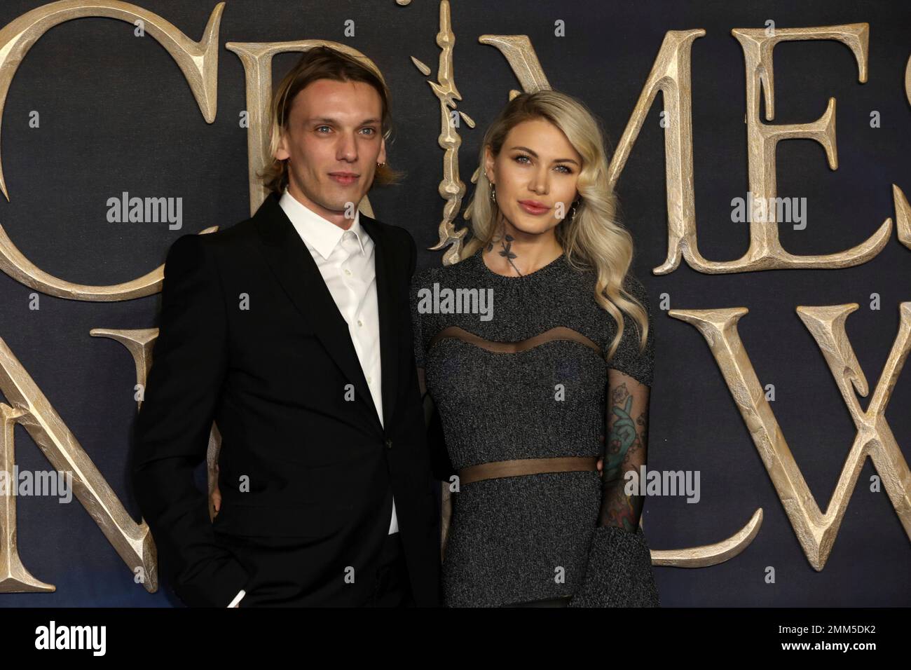 Actor Jamie Campbell Bower and partner Ruby Quilter pose for ...