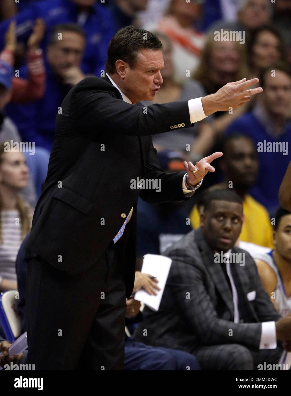 Kansas head coach Bill Self during the first half of an NCAA college ...