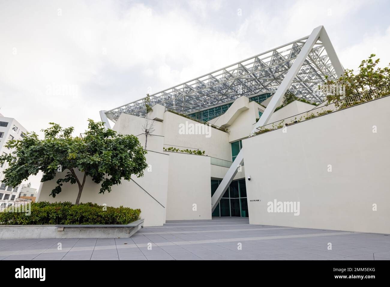 Tainan, JAN 5 2023 - Sunny exterior view of the Tainan Art Museum ...
