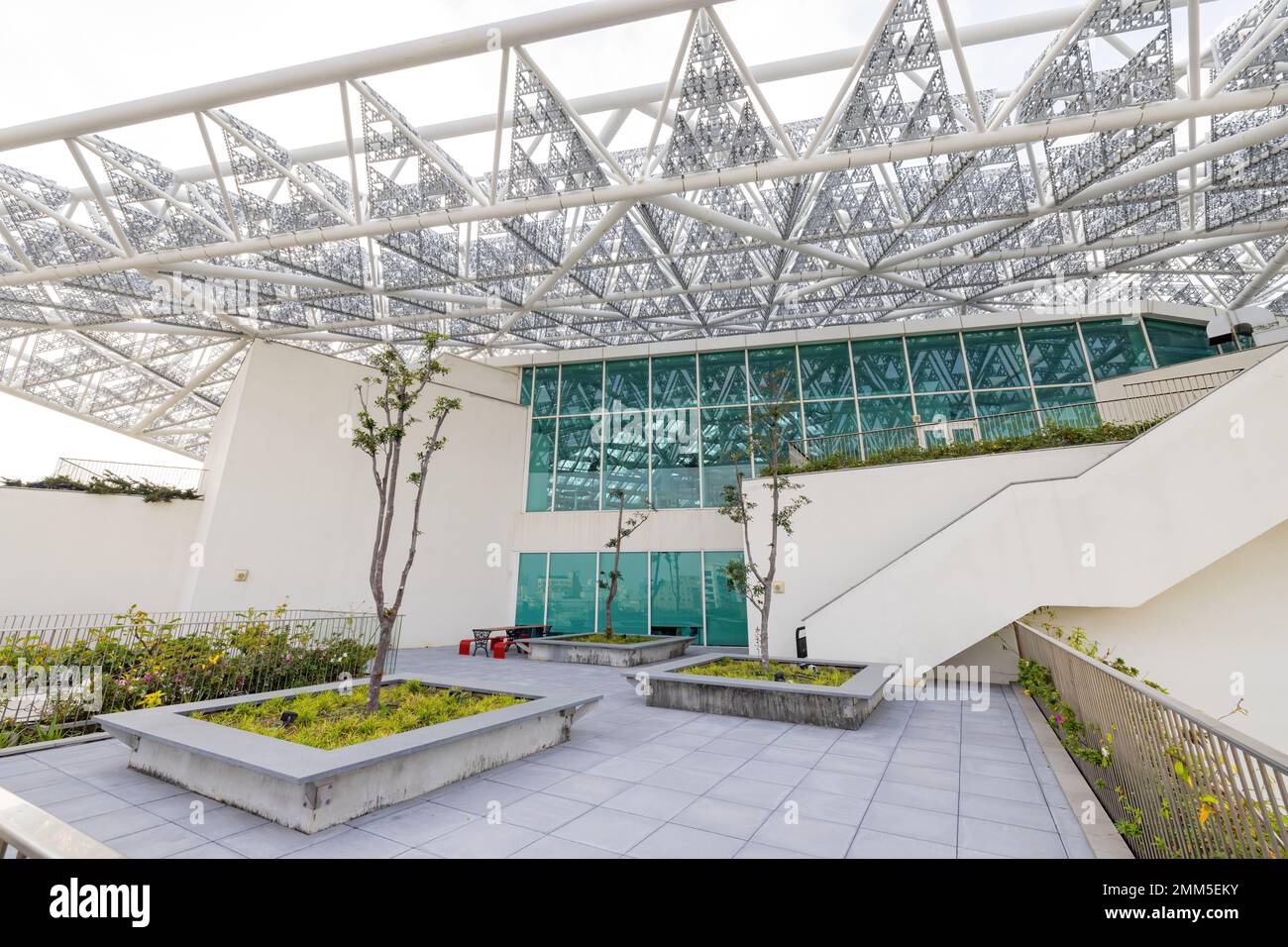 Tainan, JAN 5 2023 - Sunny exterior view of the Tainan Art Museum ...