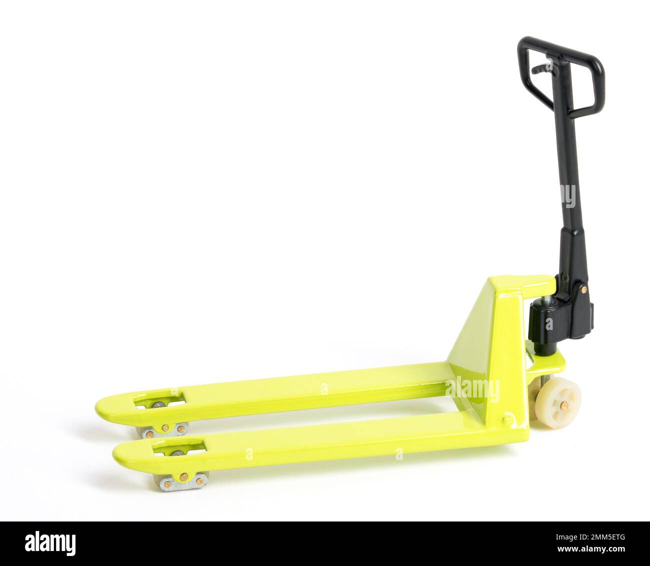 Hand pallet truck on white background Stock Photo - Alamy