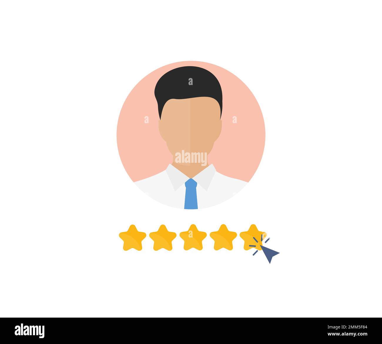 Business Employee Skills, Star Evaluation Icon. Male Employee. Customer ...