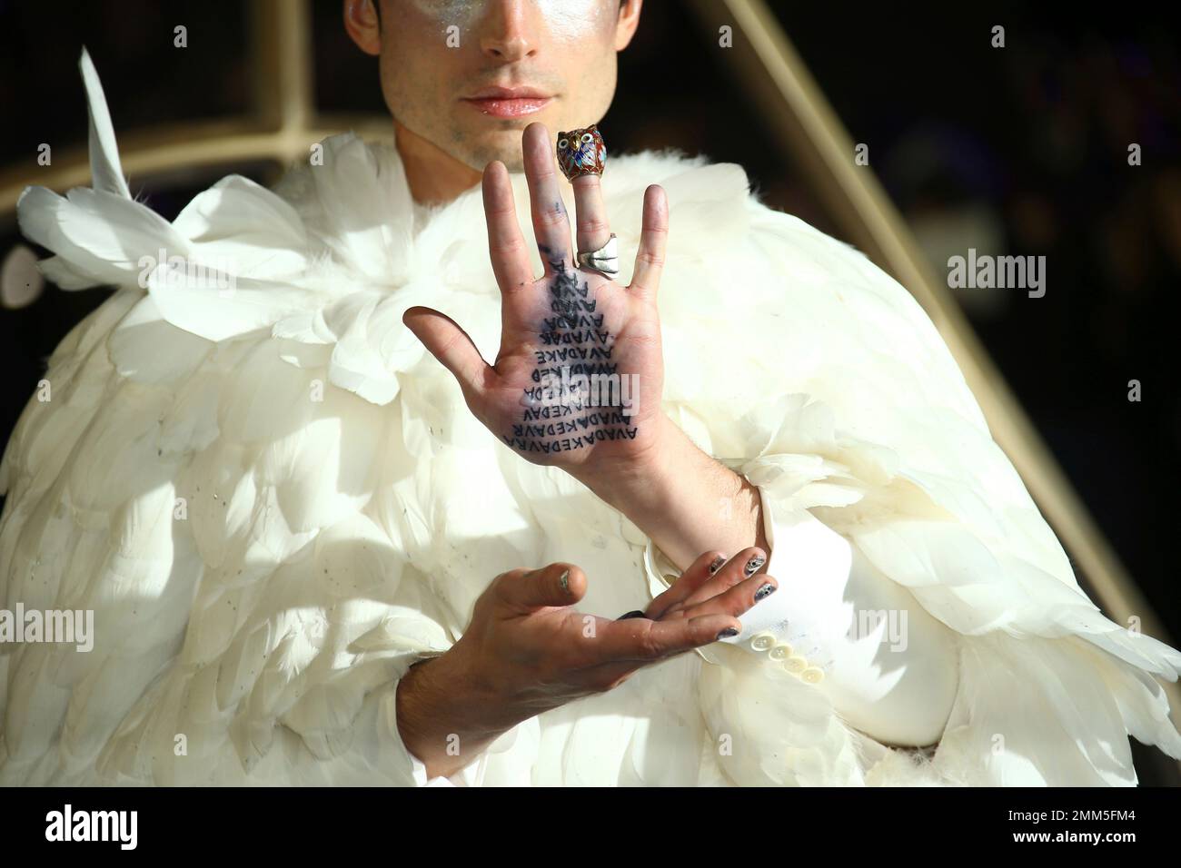 Actor Ezra Miller poses for photographers upon arrival at the premiere ...
