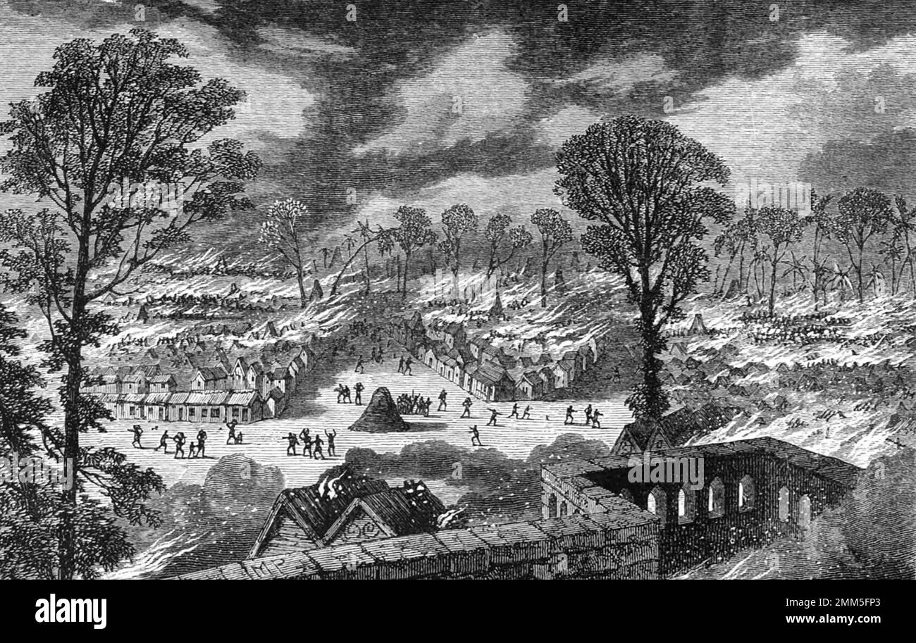 Burning of Kumasi, 1874, depicted by Henry Morton Stanley Stock Photo ...
