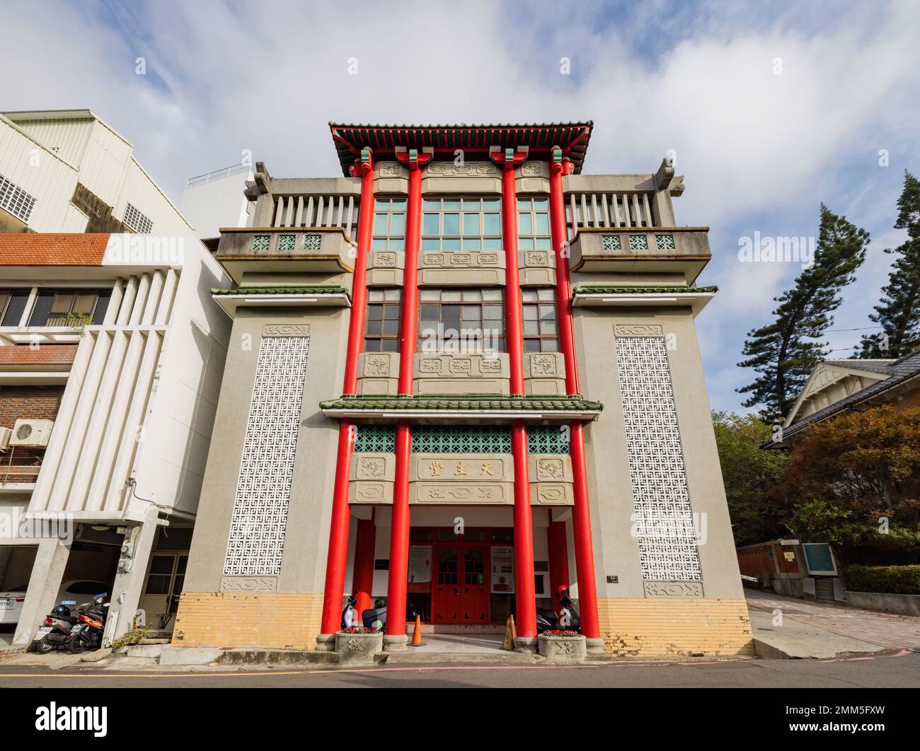 Tainan, JAN 5 2023 - Sunny view of the Catholic Window Press Stock ...