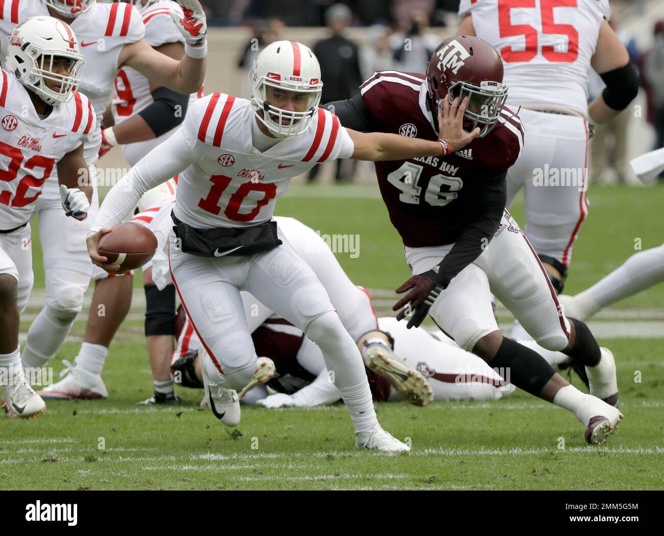 Texas A&M defensive lineman Landis Durham (46) chases Mississippi ... Texas A&M defensive lineman Landis Durham (46) chases Mississippi ...