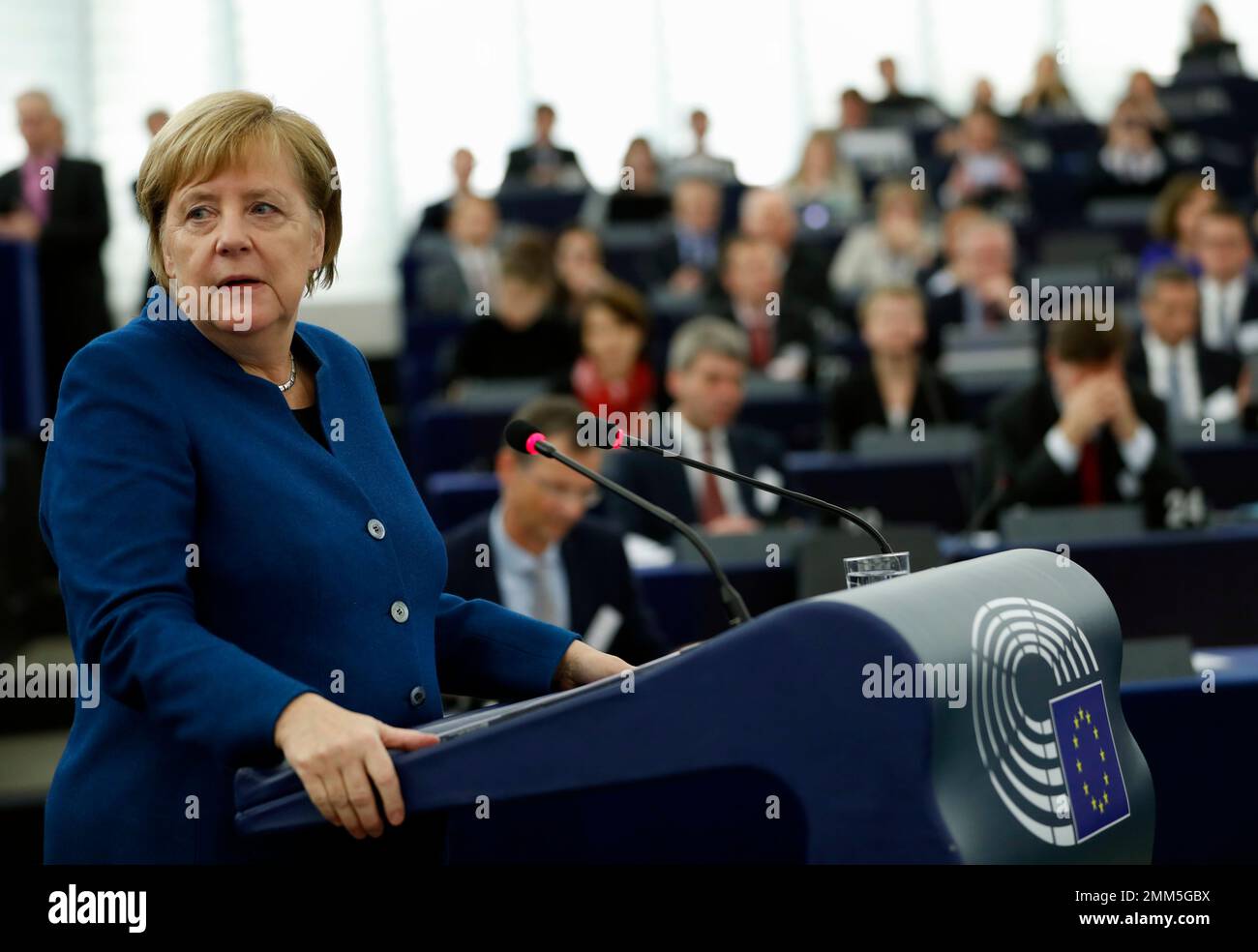 German Chancellor Angela Merkel debates the future of Europe with the ...