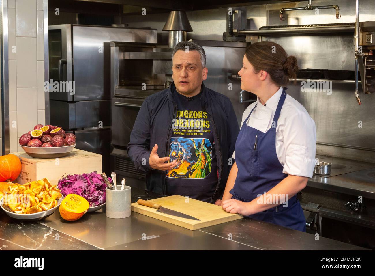 Joe Russo, left, and Jessica Largey participate in the Cooking with ...