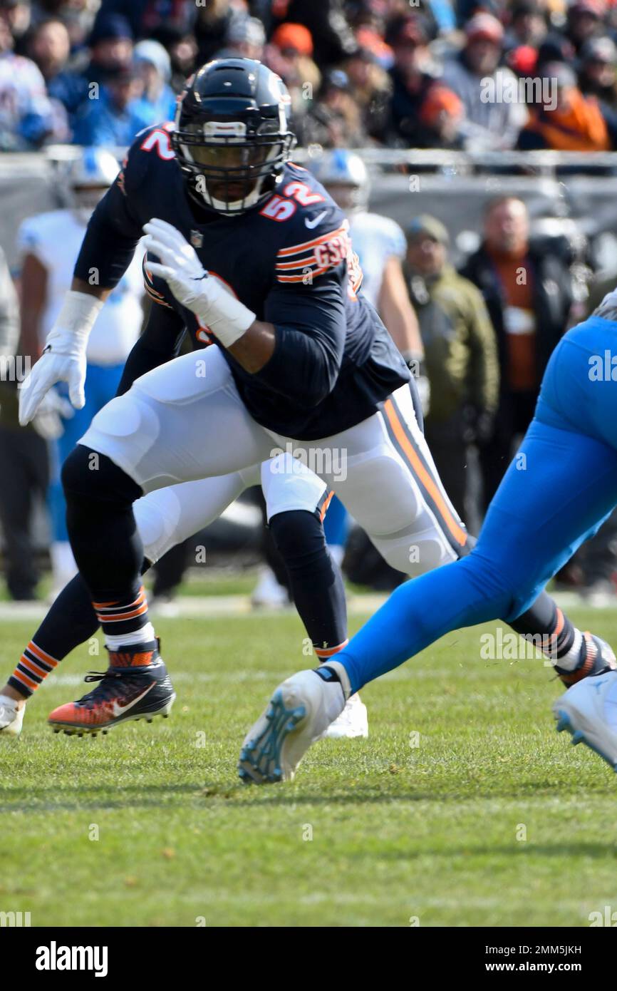 Chicago Bears outside linebacker Khalil Mack (52) tackles against ...