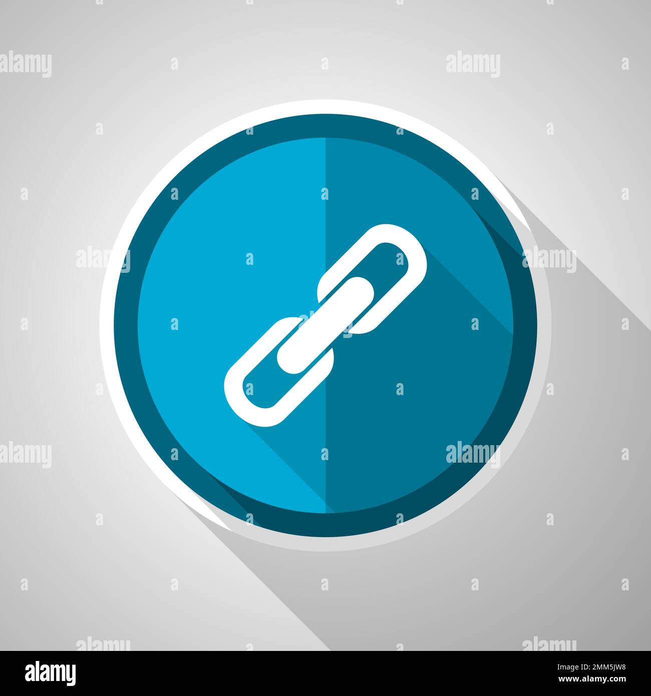 Link symbol, flat design vector blue icon with long shadow Stock Vector ...