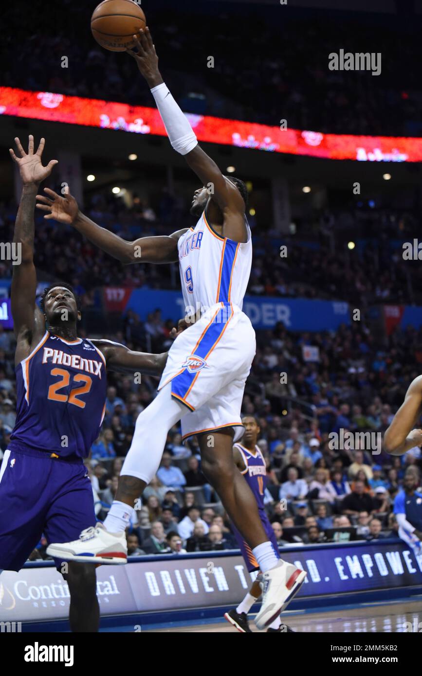 Oklahoma City Thunder forward Jerami Grant (9) shoots the ball over ...