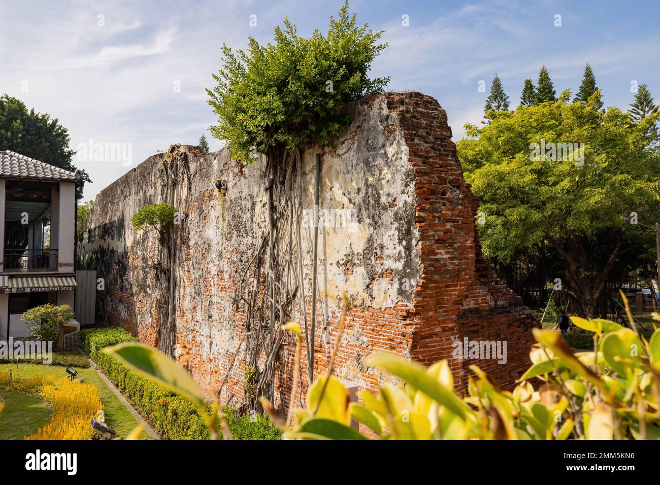 Tainan, JAN 5 2023 - Sunny exterior view of the Remnant of Taiwan City ...