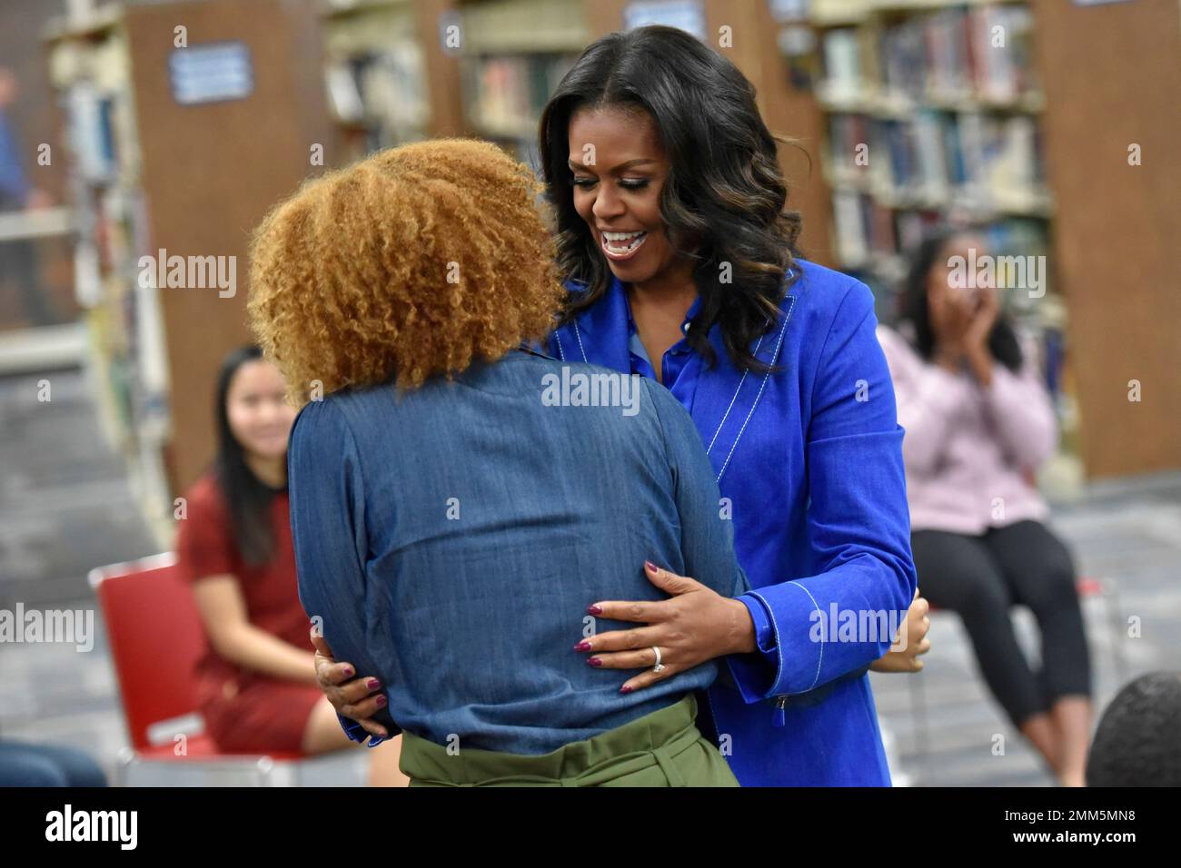 Former first lady Michelle Obama speaks with students about her ...