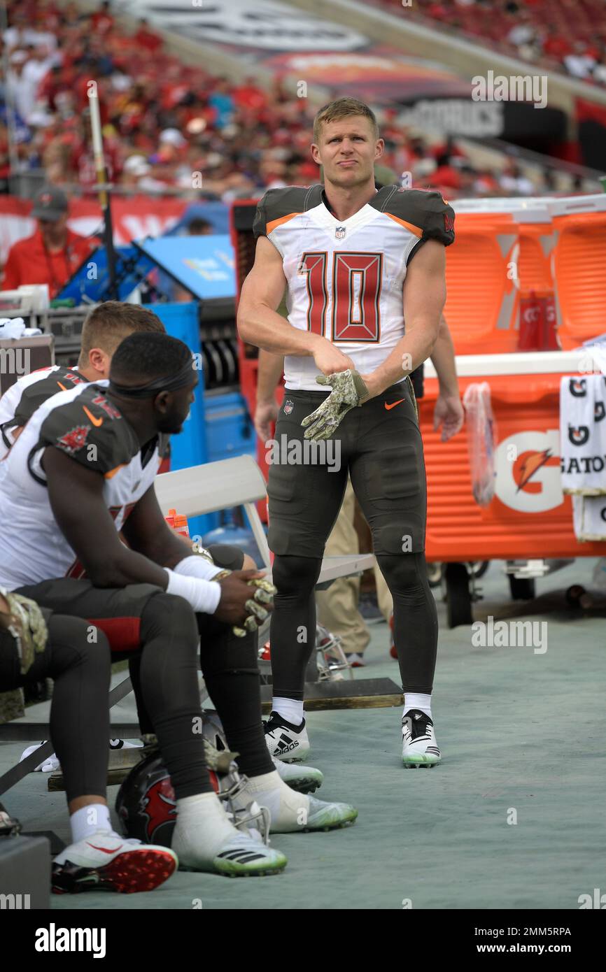 Tampa Bay Buccaneers wide receiver Adam Humphries (10) watches from the ...