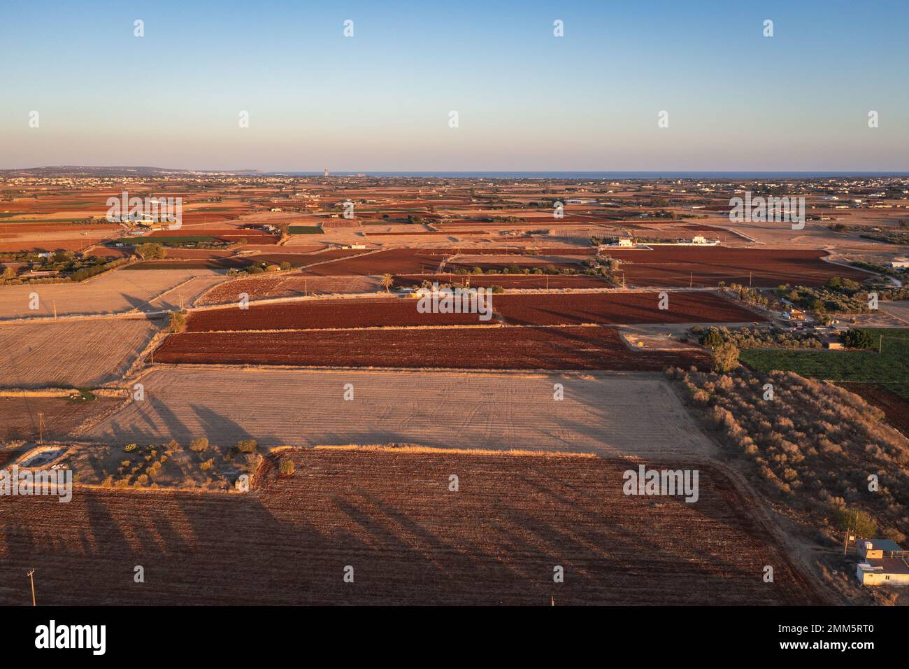 Fields with red soil around Avgorou village in Famagusta District in ...