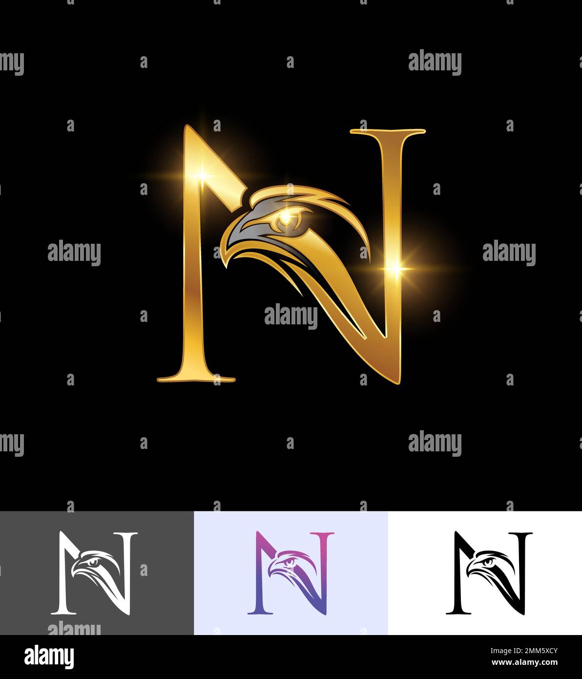 Letter n shield Stock Vector Images - Alamy
