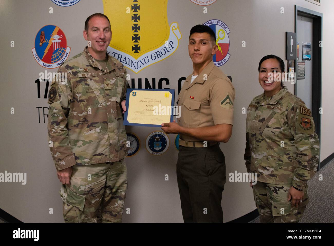 U.S. Air Force Col. Jason Kulchar, 17th Training Group commander, and ...