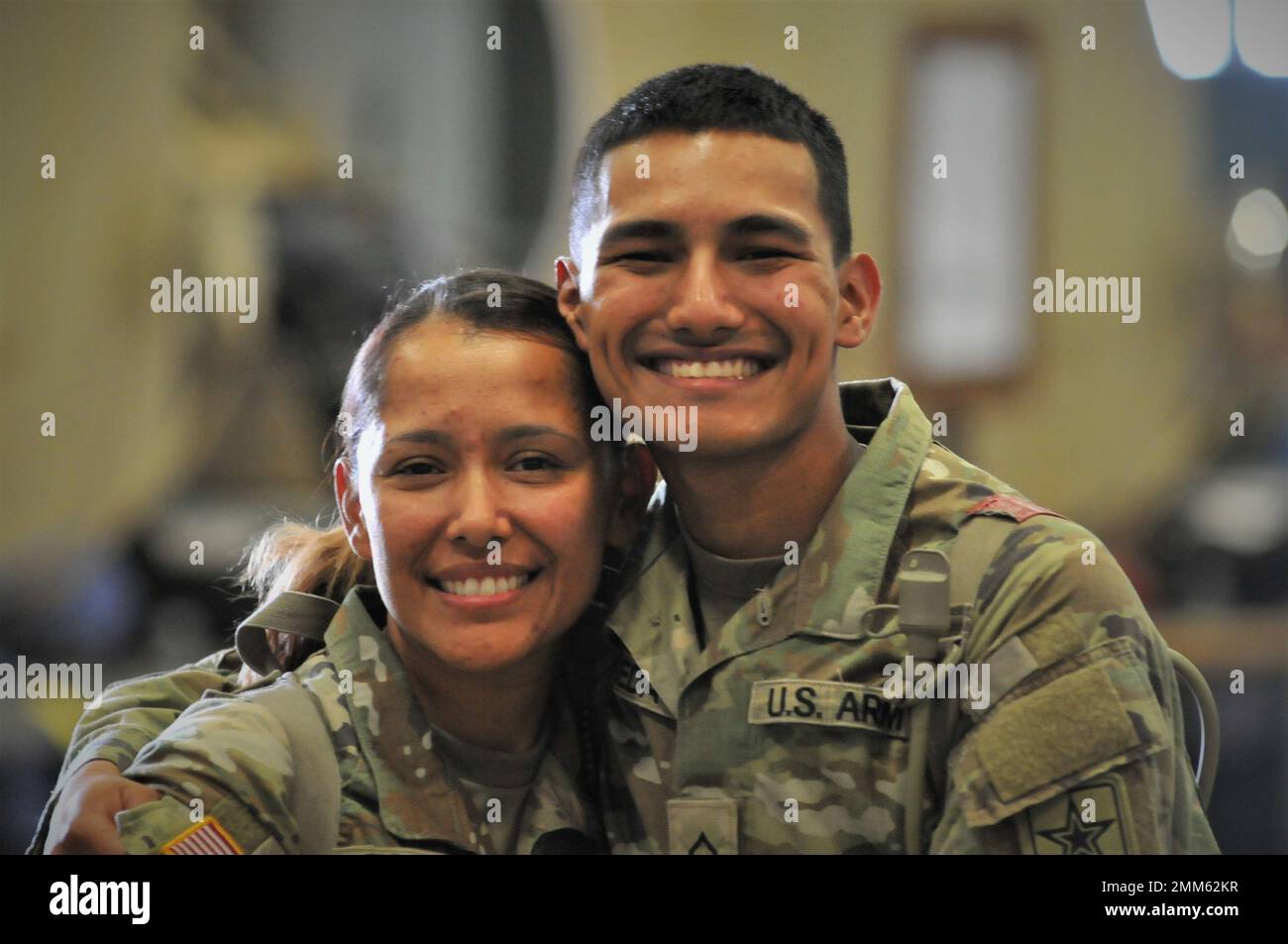 Pvt. Erica and Pfc. Jose Esqueda pose for pictures Sept. 15. The mother ...