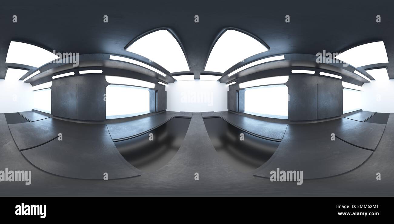 3d render. Futuristic panoramic HDRI Stock Photo - Alamy