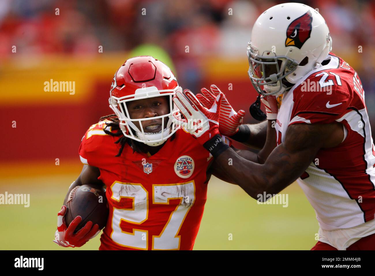 Arizona Cardinals cornerback Patrick Peterson (21) tackles Kansas City ...