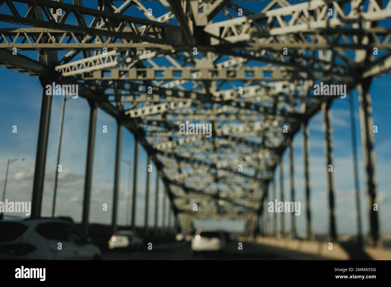 Out of focus drive through bridge Stock Photo - Alamy