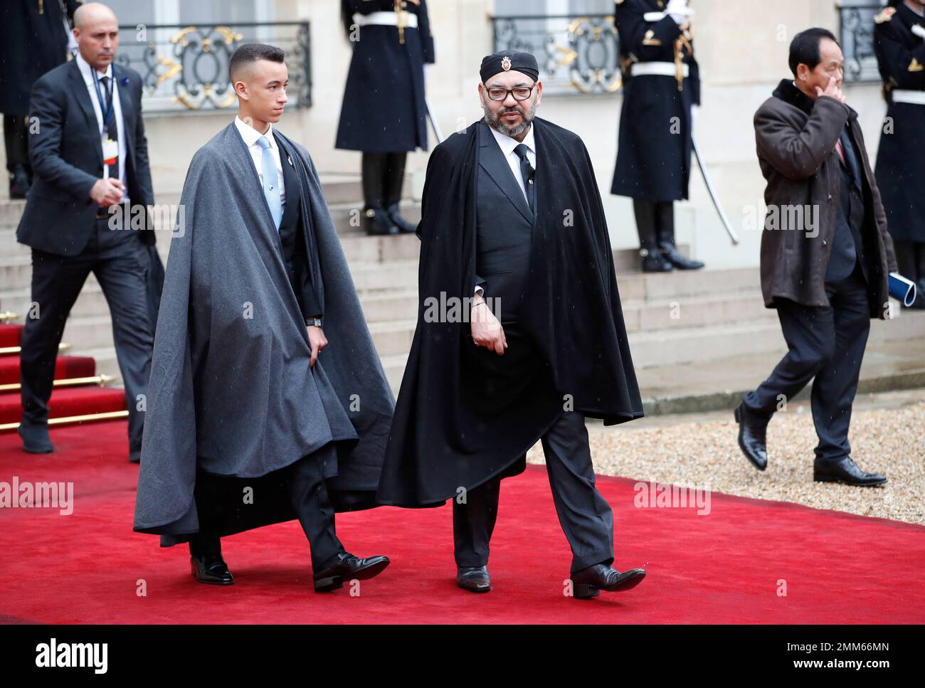 Morocco's King Mohammed VI and his son Crown Prince Moulay leave the ...