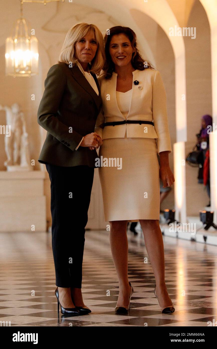 French President Emmanuel Macron's wife Brigitte Macron welcomes Greek ...