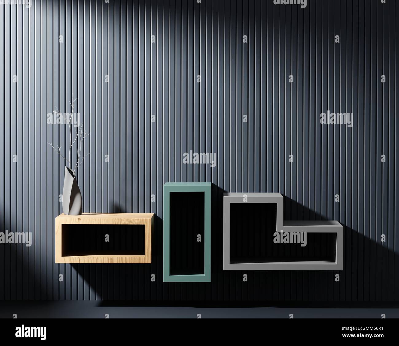 Abstract Minimal Modern Shelf For Product Display Showcase 3D Rendering ...