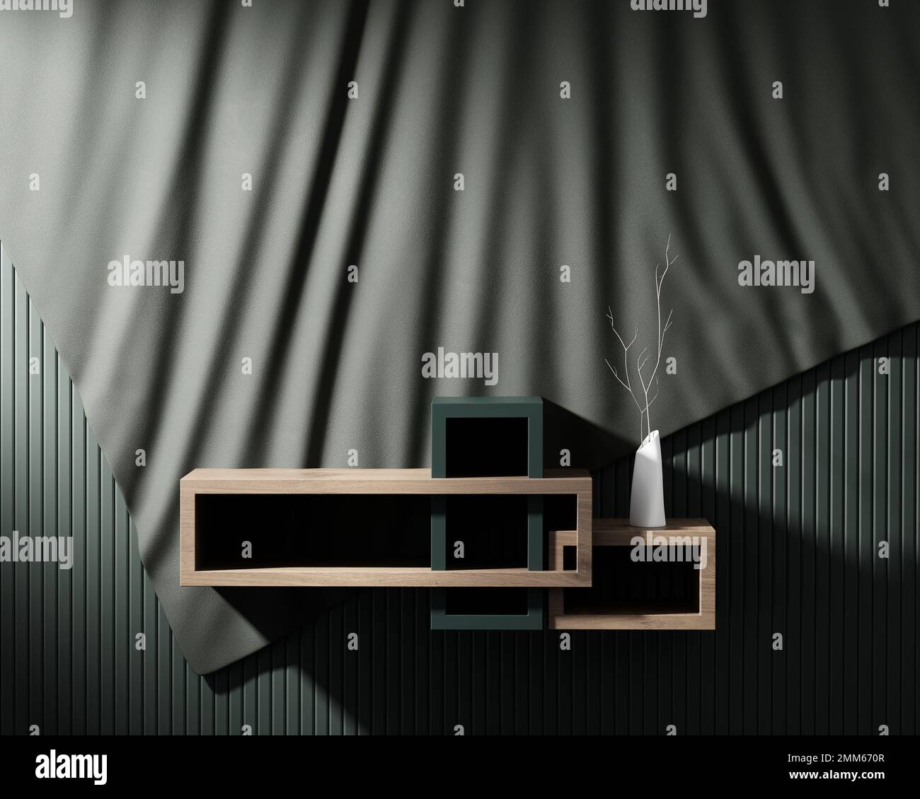 Abstract Minimal Modern Shelf For Product Display Showcase 3D Rendering ...