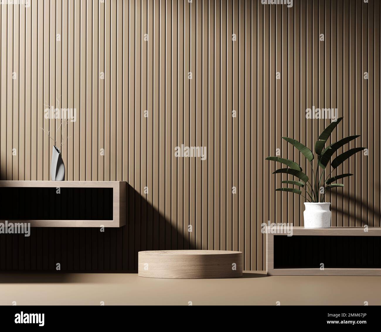 Abstract Minimal Modern Shelf For Product Display Showcase 3D Rendering ...